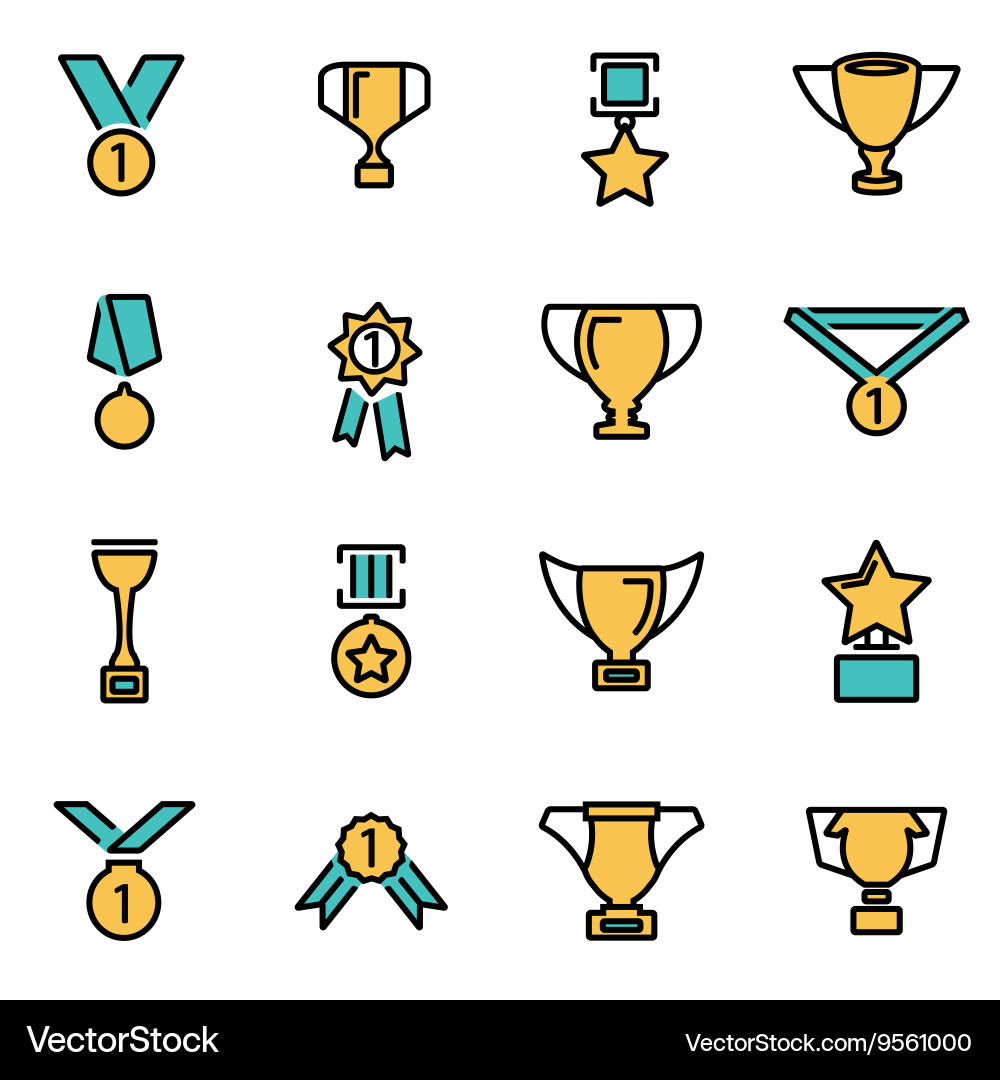 Trendy flat line icon pack for designers and Vector Image