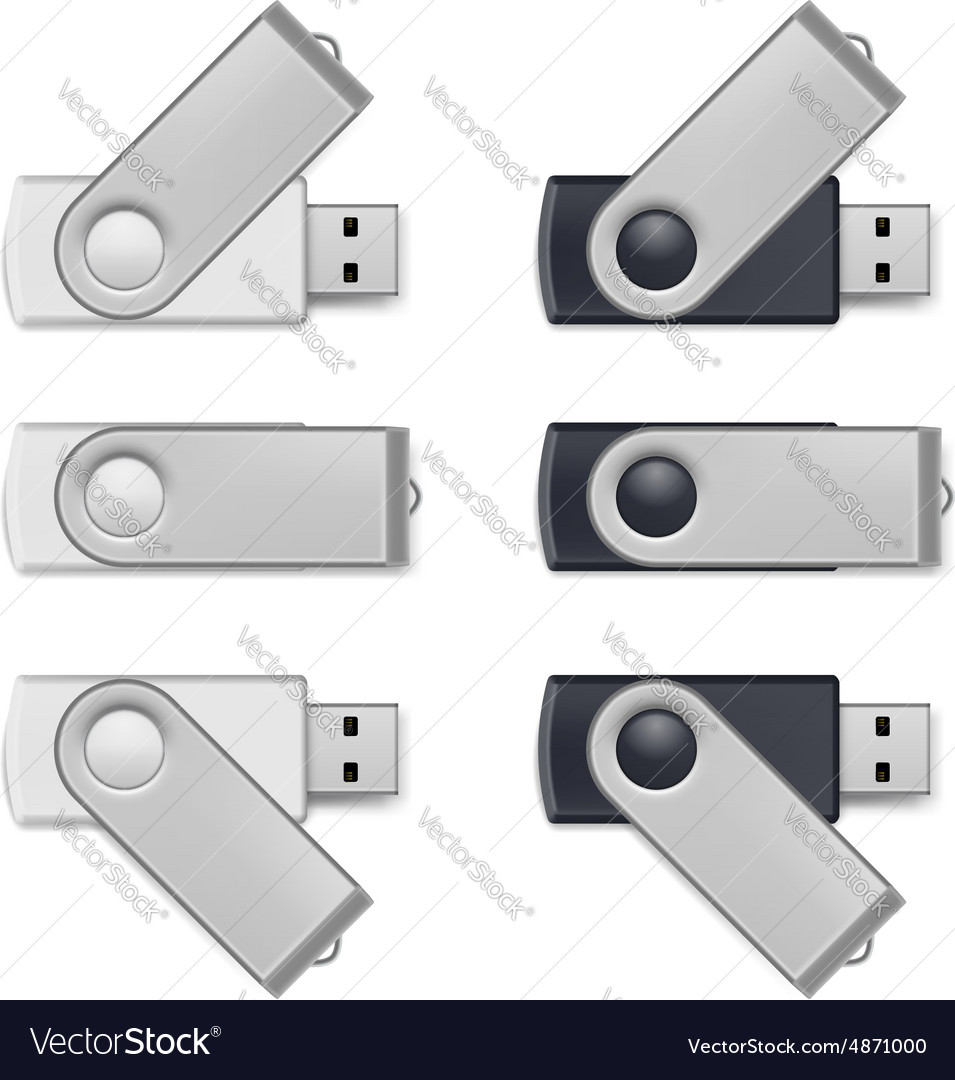 Usb flash set Royalty Free Vector Image - VectorStock