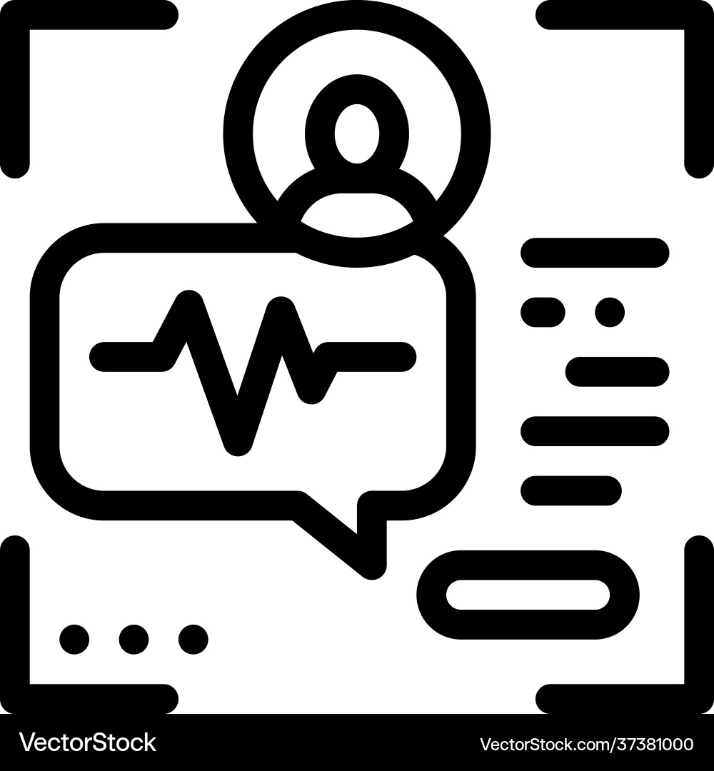 Voice identity line icon sign Royalty Free Vector Image