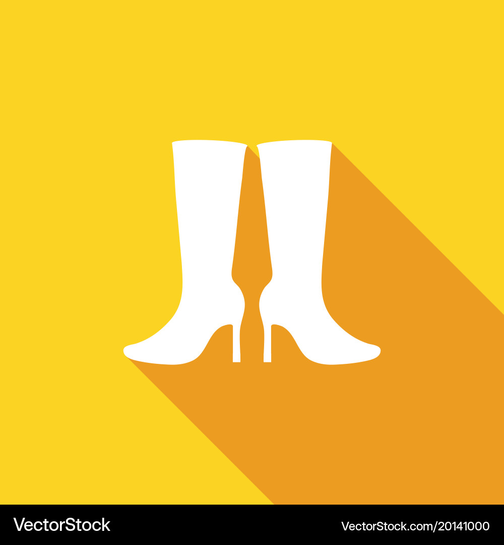 Women boots icon with a long shadow Royalty Free Vector