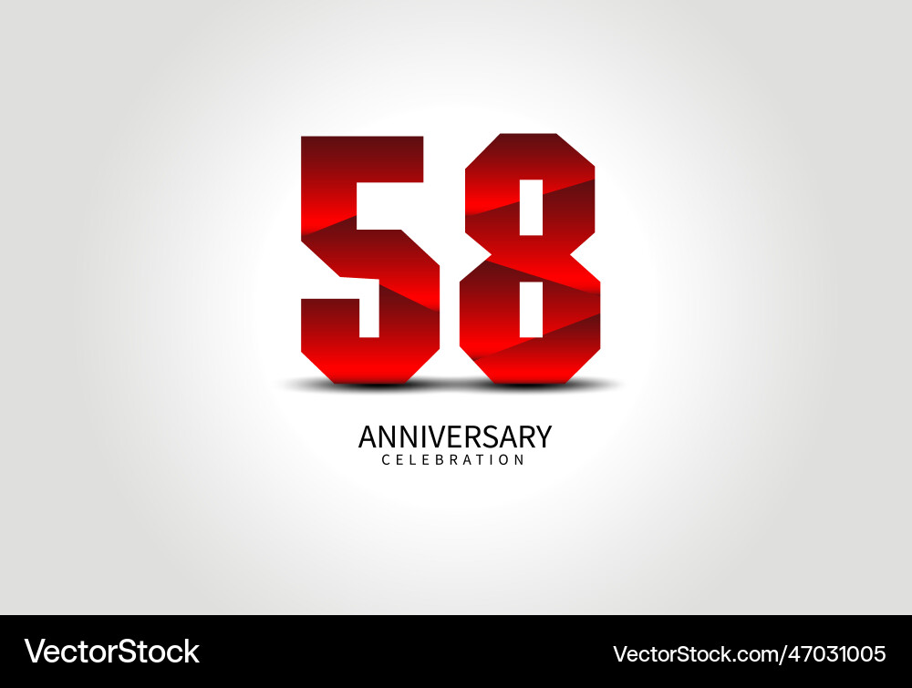 58 year anniversary celebration logo red Vector Image