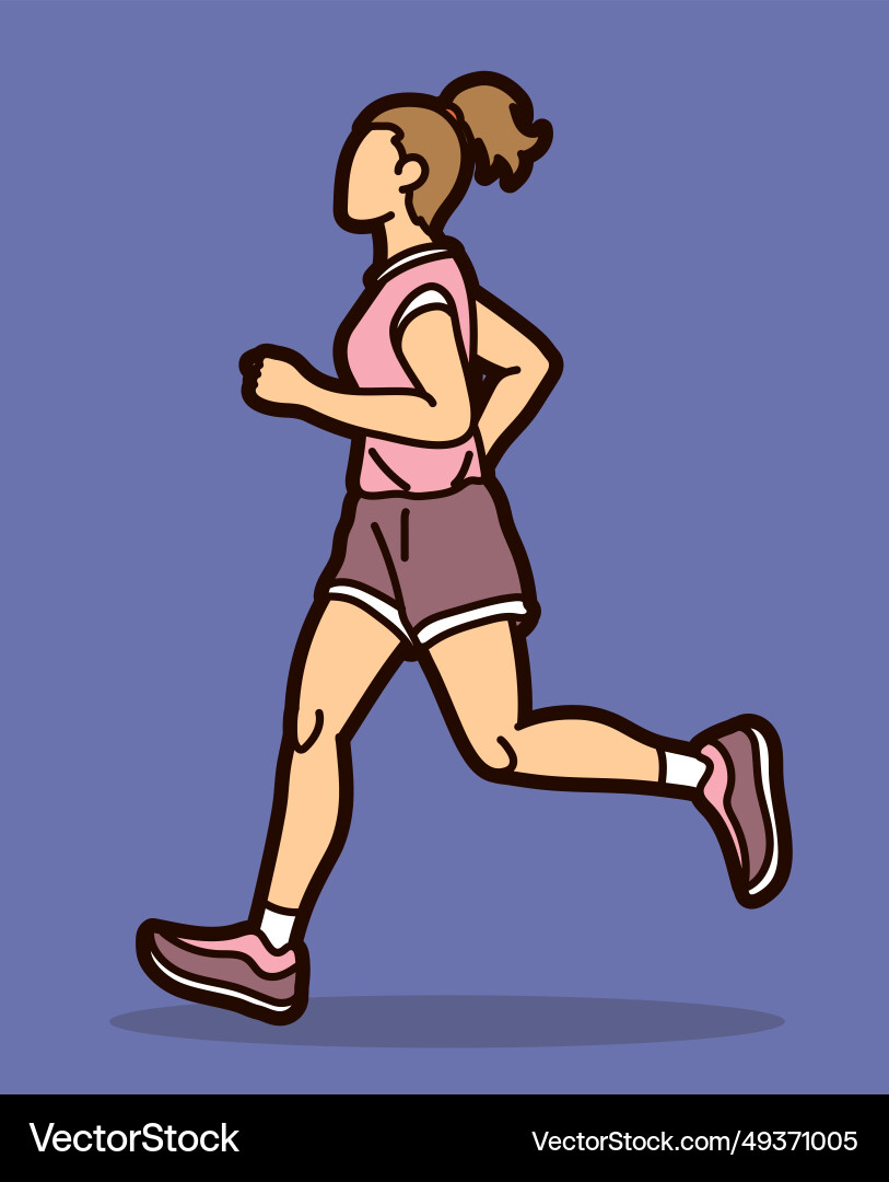 A woman start running jogging marathon runner Vector Image