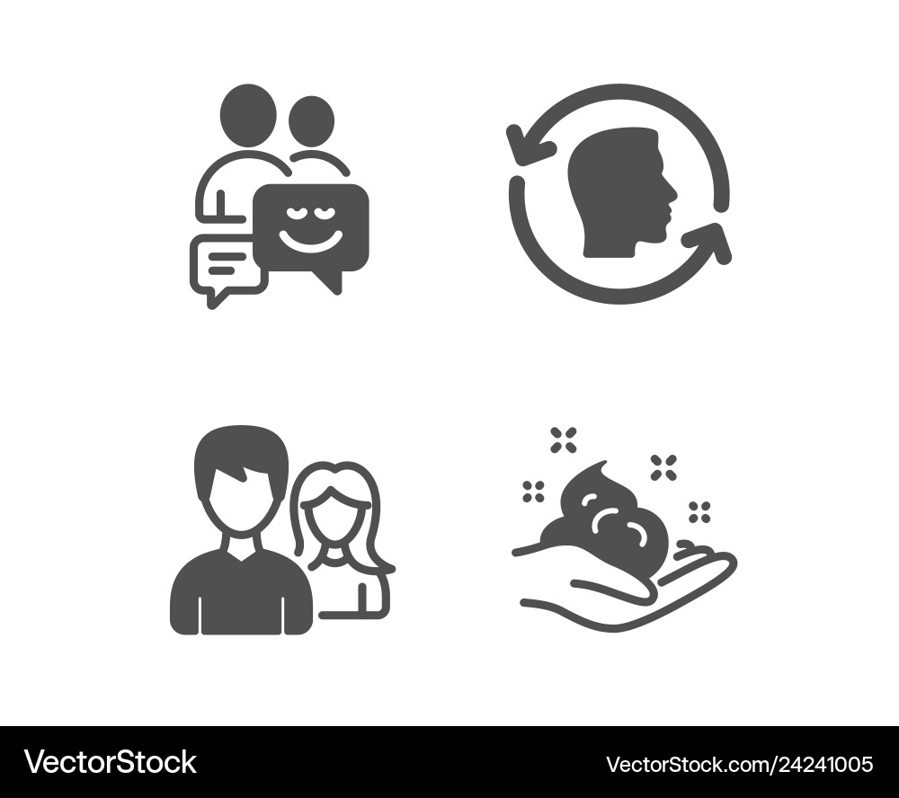 Communication face id and teamwork icons skin Vector Image