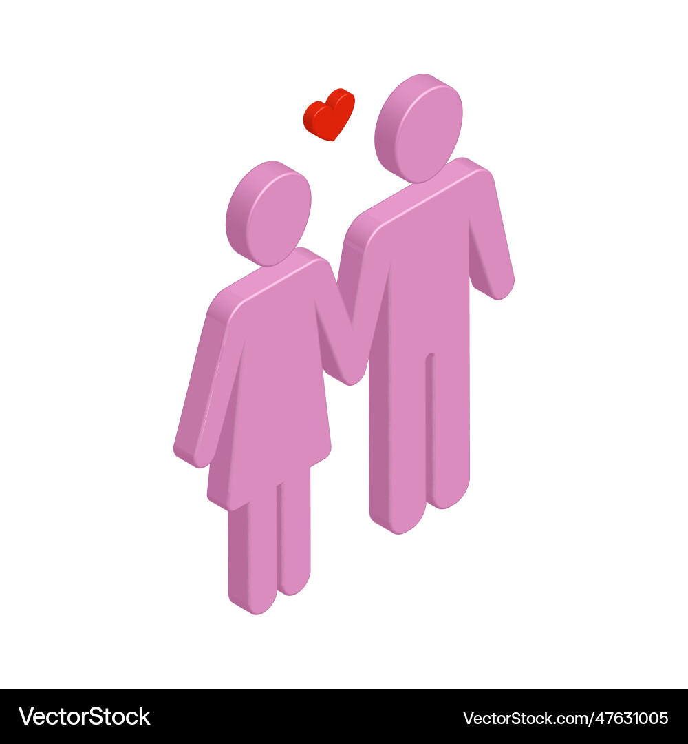 Couple in love isometric icon Royalty Free Vector Image