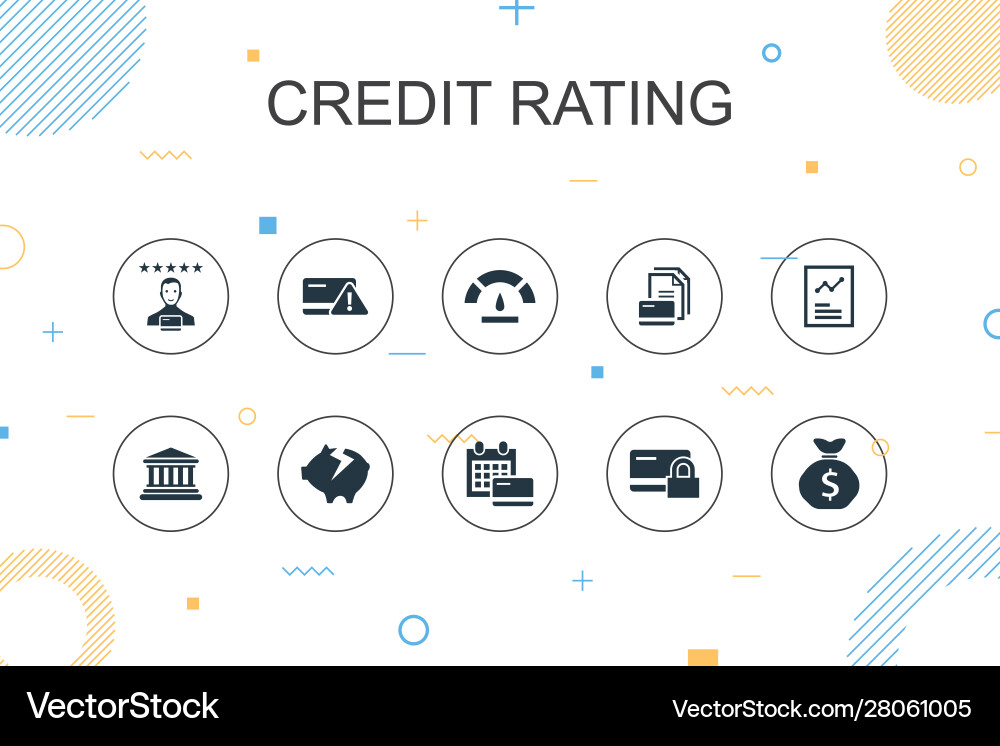 Credit rating trendy infographic template thin Vector Image