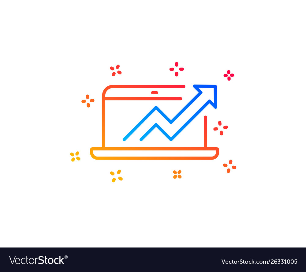 Data analysis and statistics line icon computer Vector Image