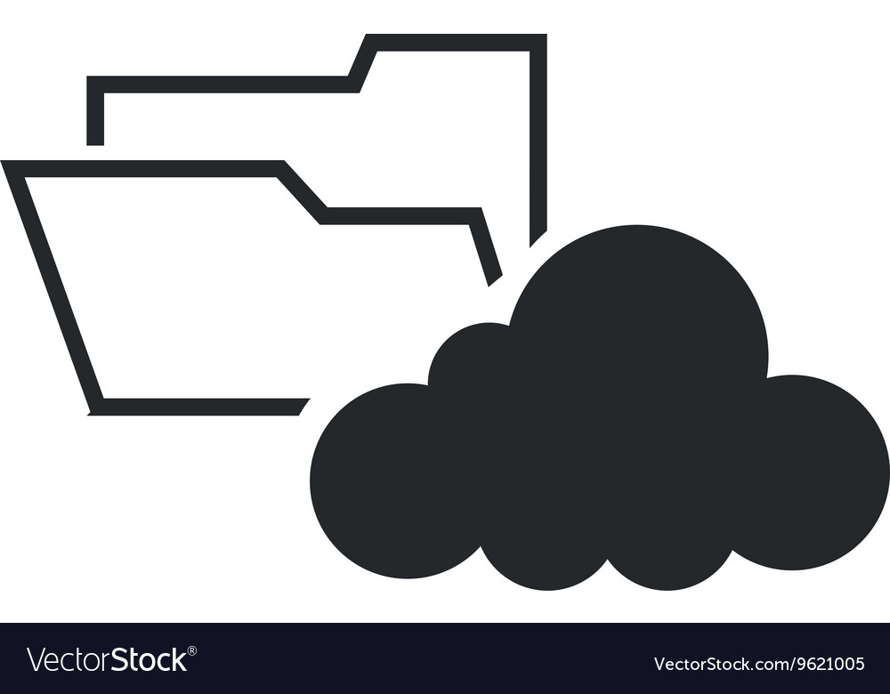 File folder and cloud icon Royalty Free Vector Image