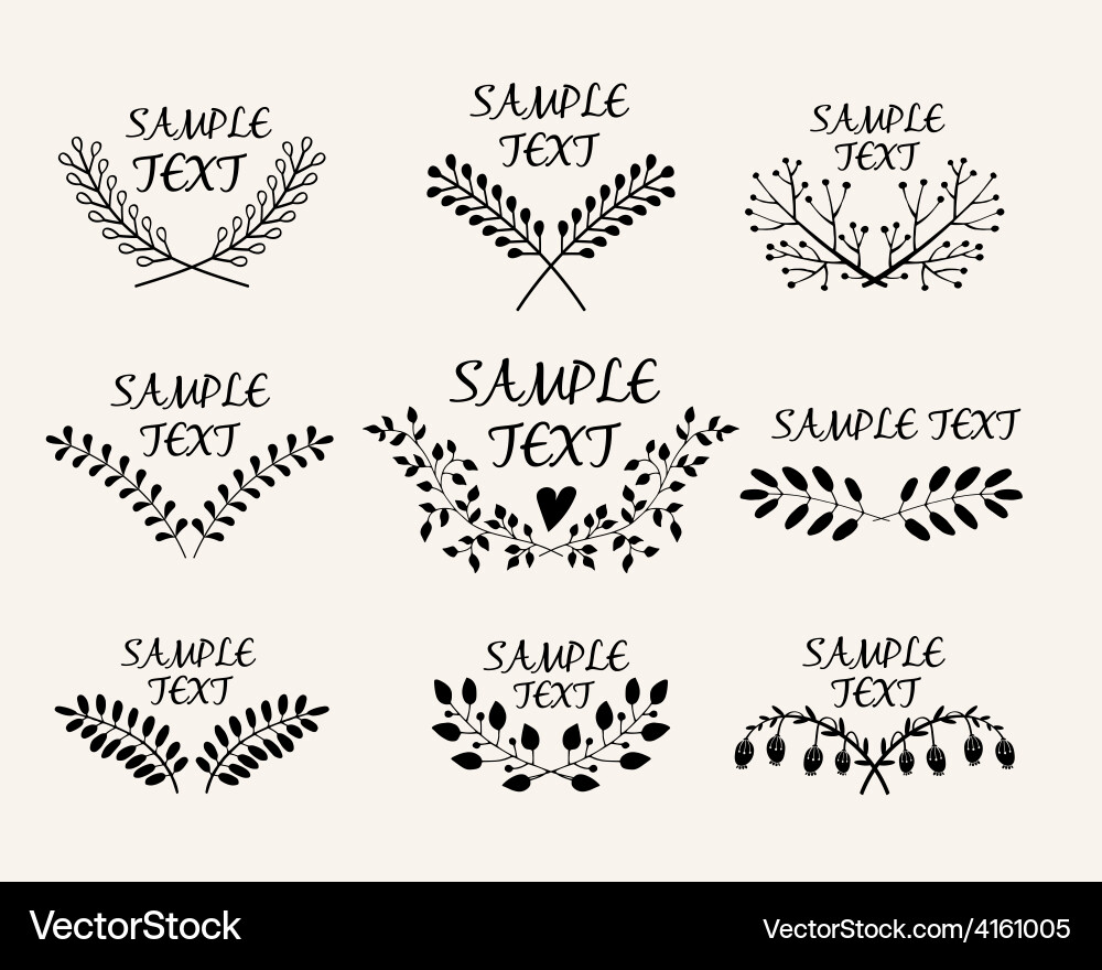 Hand drawn floral symmetric graphic design Vector Image