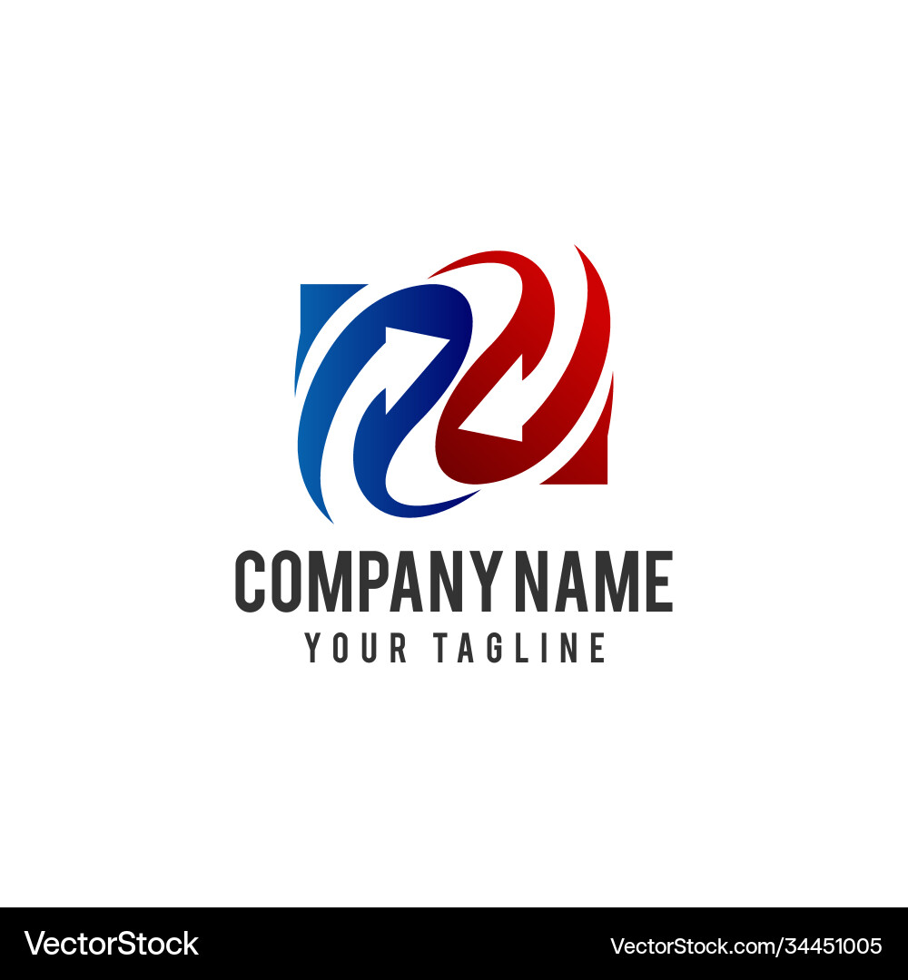 Logo two spinning arrows sign air Royalty Free Vector Image