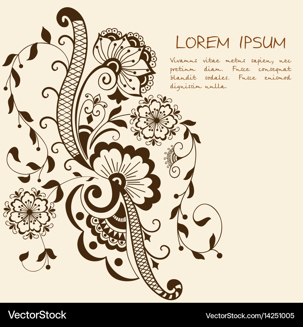 Mehndi ornament traditional Royalty Free Vector Image