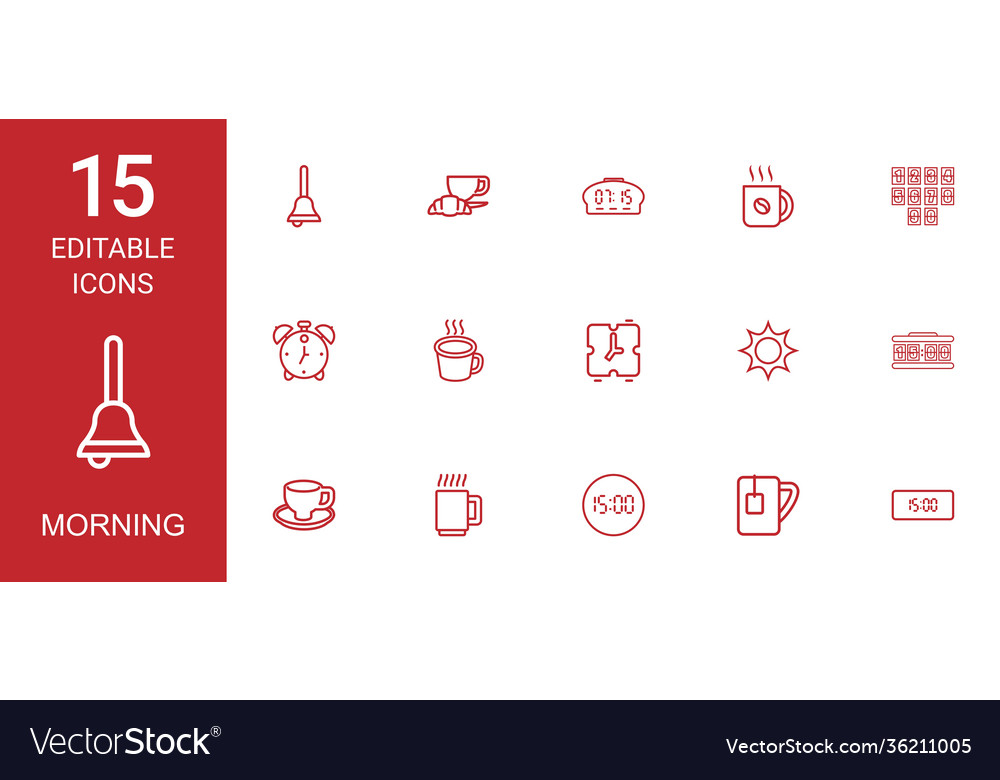 Morning icons Royalty Free Vector Image - VectorStock