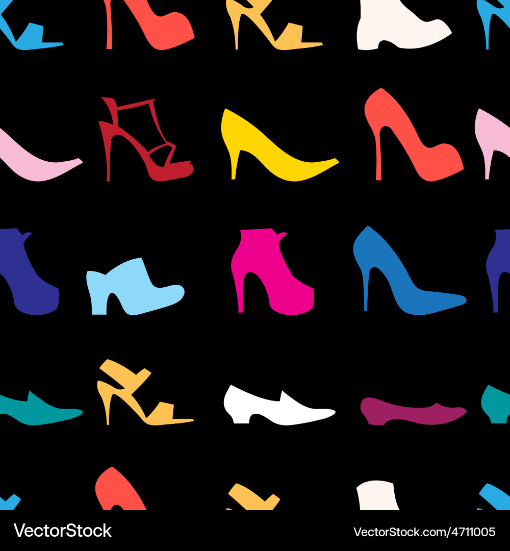 Pattern of womens shoes Royalty Free Vector Image