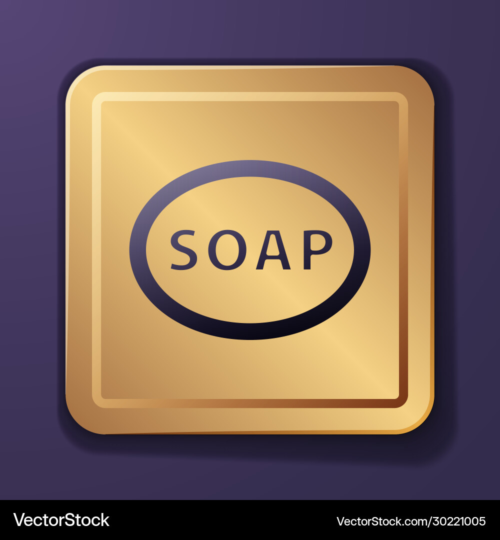 Purple bar soap icon isolated on Royalty Free Vector Image