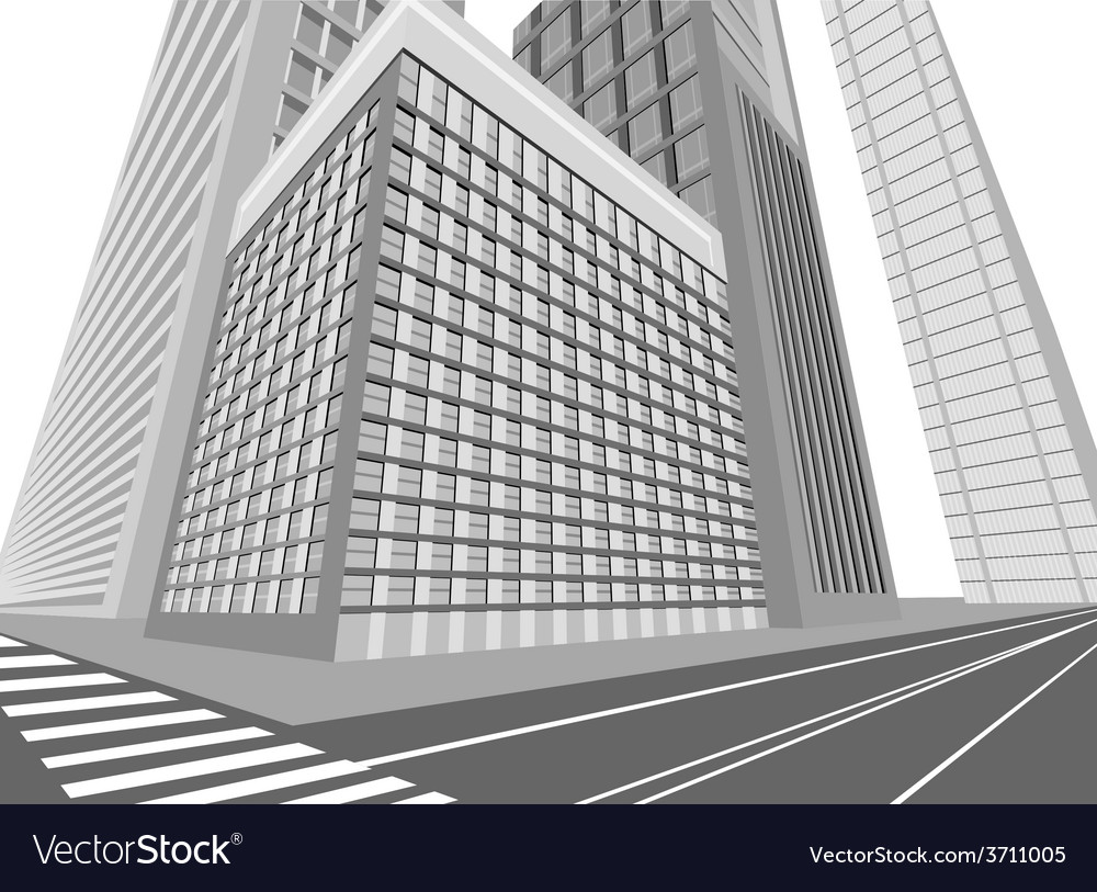 Road and city Royalty Free Vector Image - VectorStock