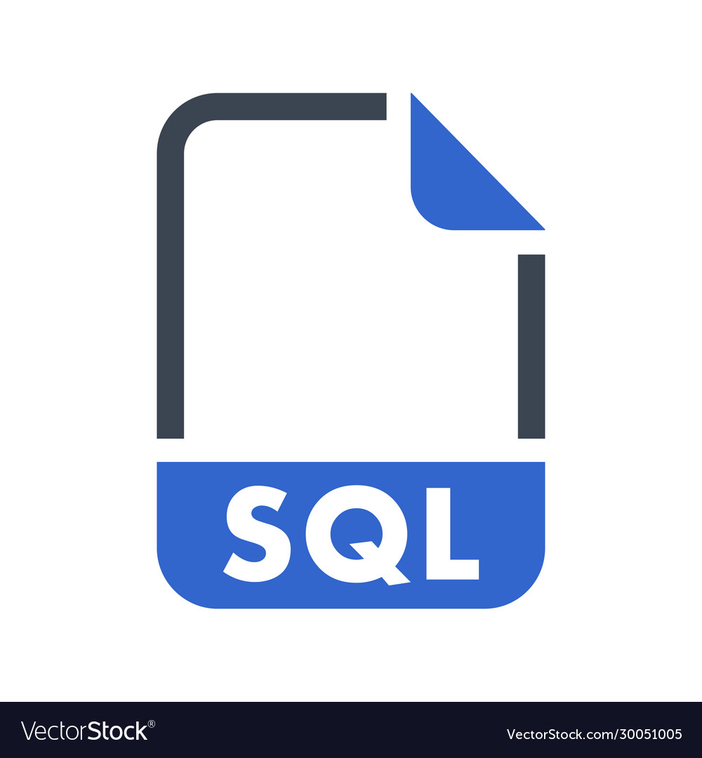 Sql file format icon Royalty Free Vector Image