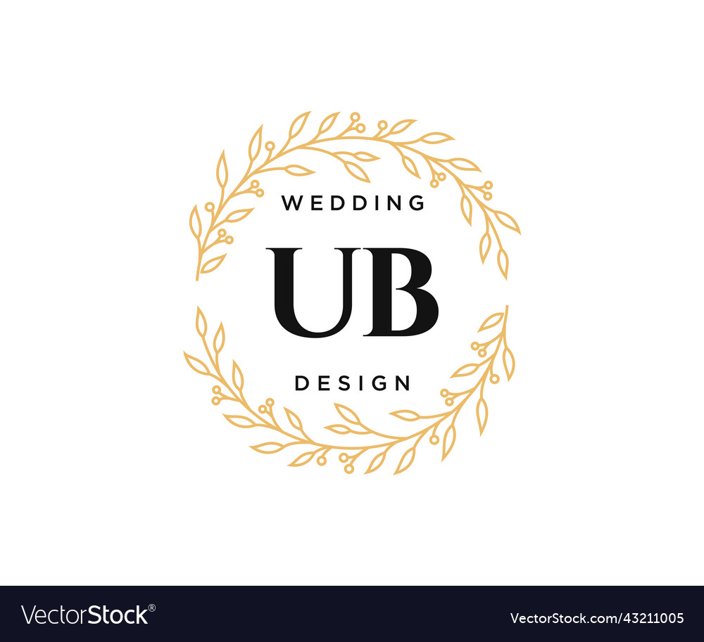 Ub initials letter wedding monogram logos Vector Image