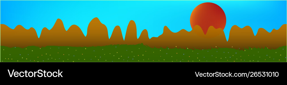 Azure sky and mountains landscape Royalty Free Vector Image