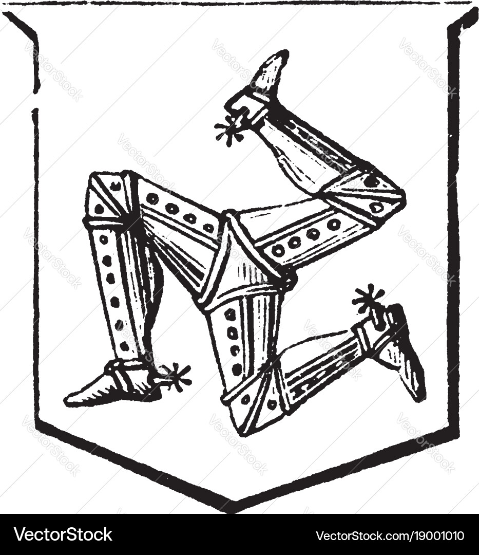 Legs conjoined at the fess point upper Royalty Free Vector