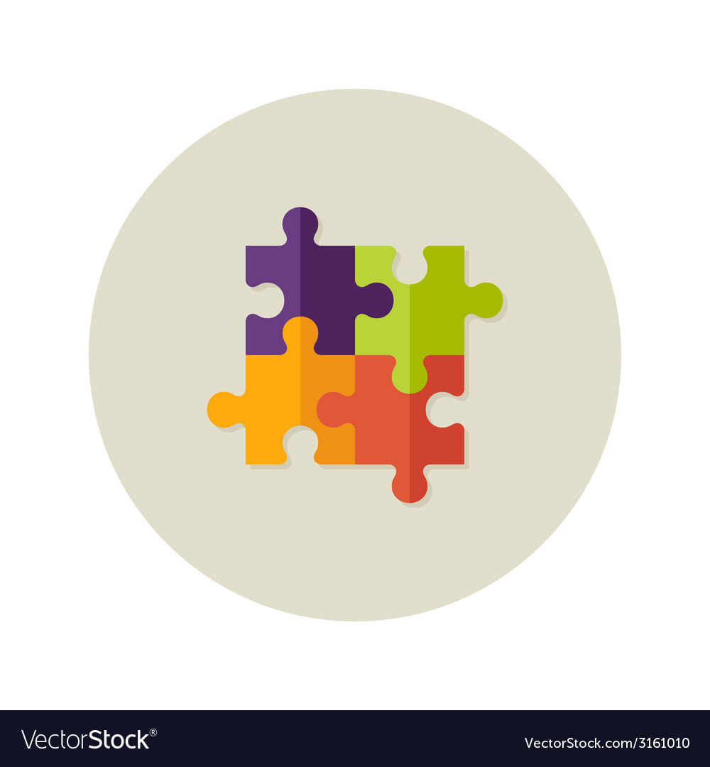 Teamwork puzzle four flat icon Royalty Free Vector Image Teamwork puzzle four flat icon Royalty Free Vector Image