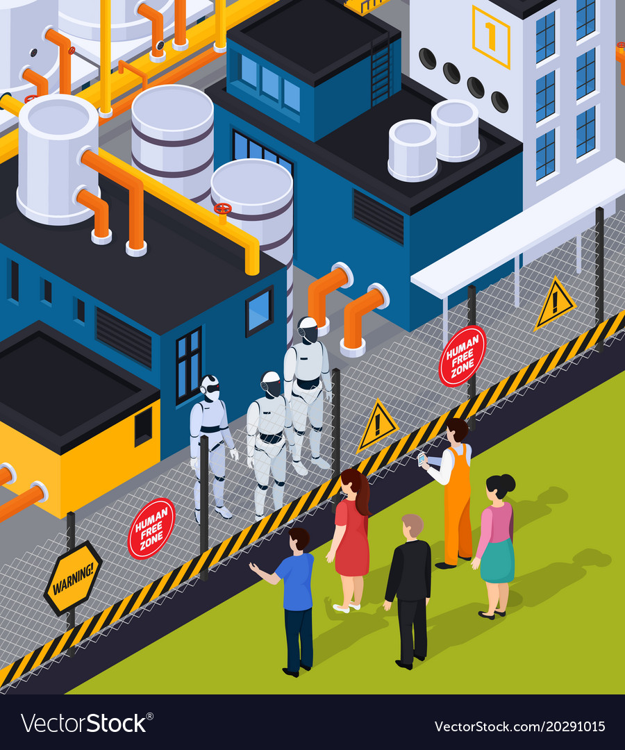 Artificial intelligence isometric composition Vector Image