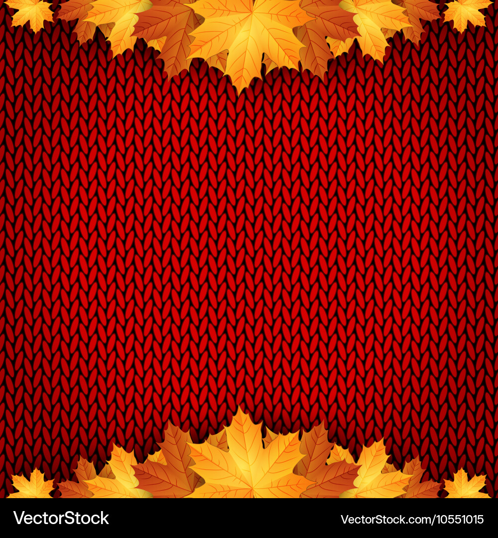 Autumn knitted warm background with space for text