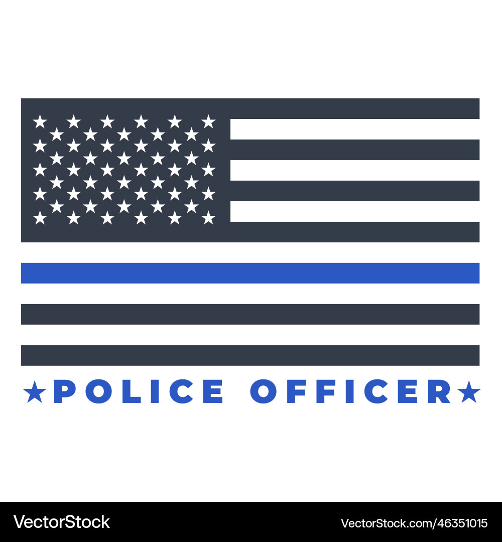 Badge police flag Royalty Free Vector Image - VectorStock