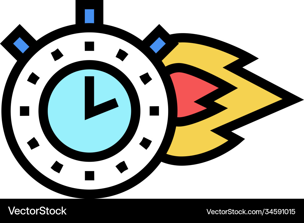 Burning time stopwatch color icon Royalty Free Vector Image