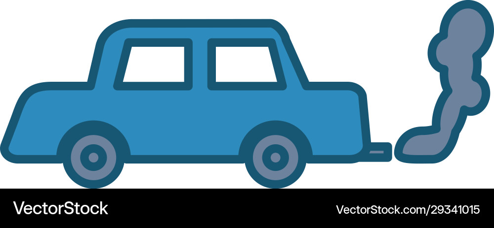 Car vehicle polluting isolated icon Royalty Free Vector