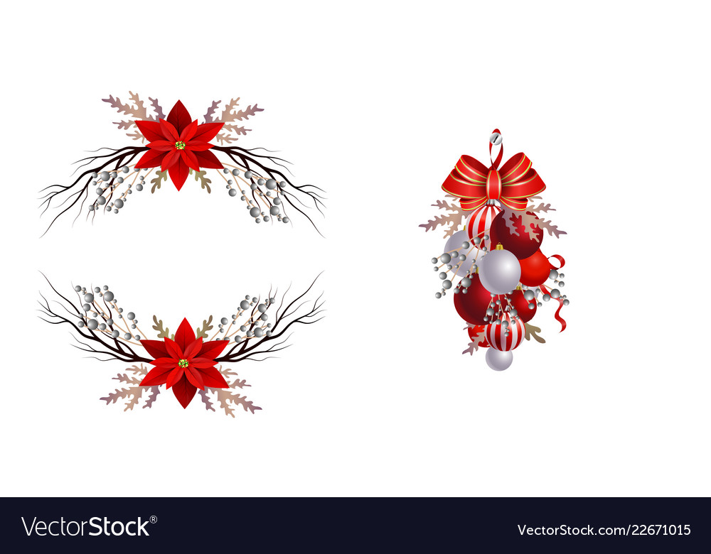 Christmas decoration set Royalty Free Vector Image