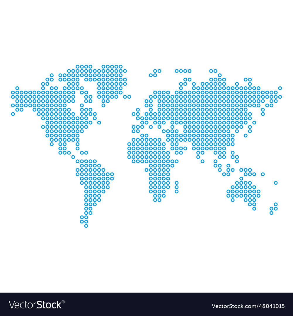 Dotted world map Royalty Free Vector Image - VectorStock