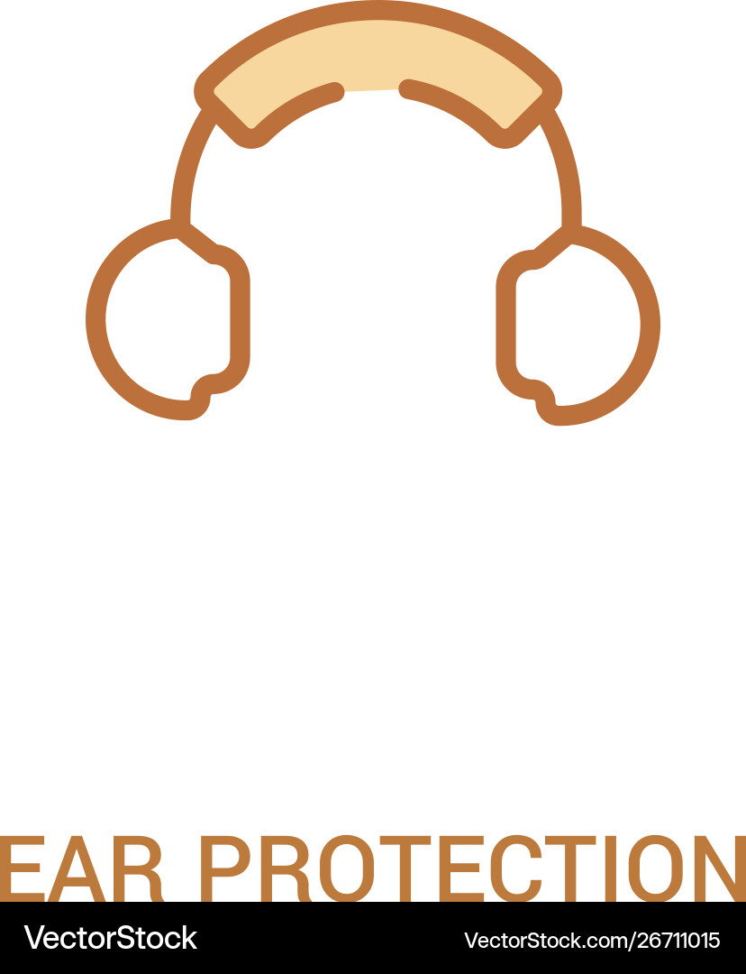 Ear protection concept 2 colored icon simple line Vector Image