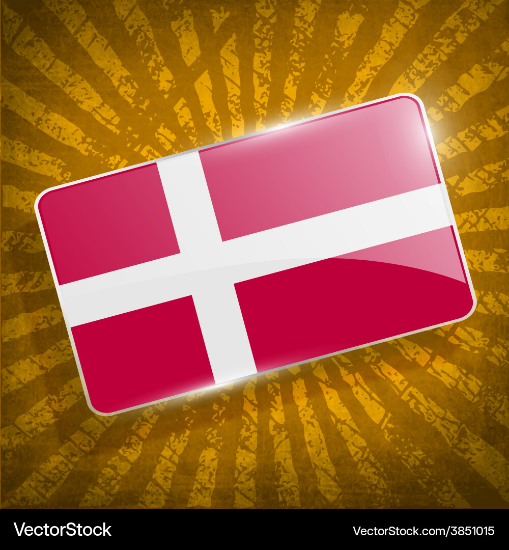 Flag of denmark with old texture Royalty Free Vector Image