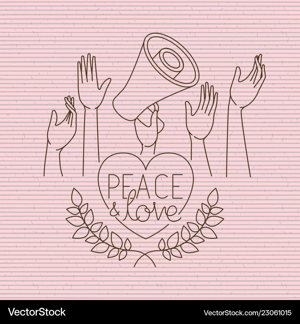 Hands with heart world peace Royalty Free Vector Image