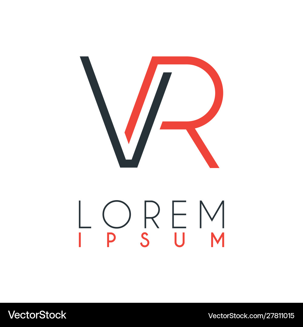 Logo between letter v and r or vr Royalty Free Vector Image