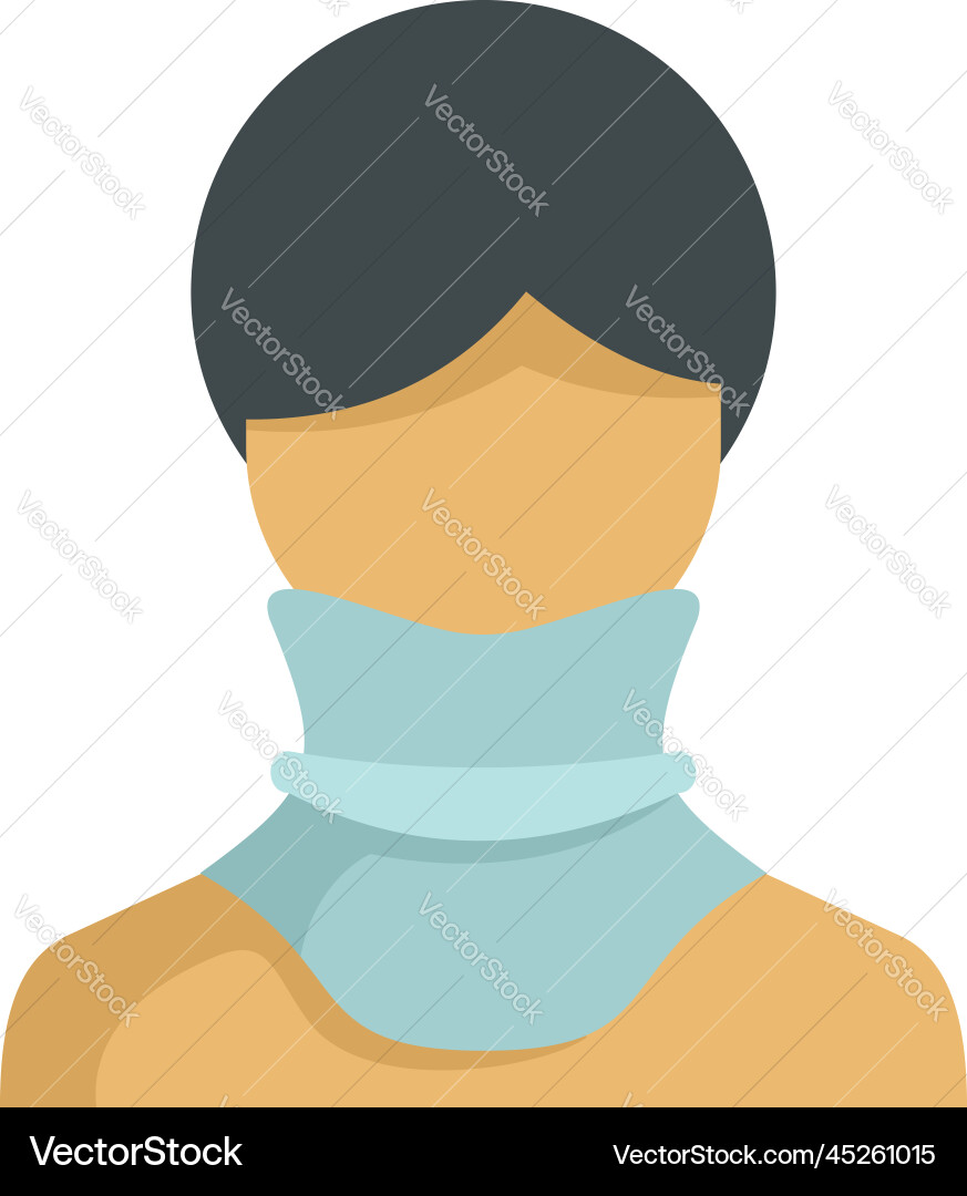 Neck damage icon flat bandage accident Royalty Free Vector