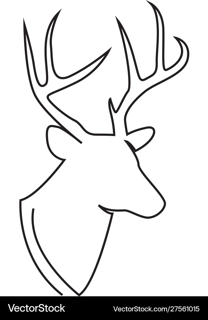One line design silhouette deer hand drawn Vector Image