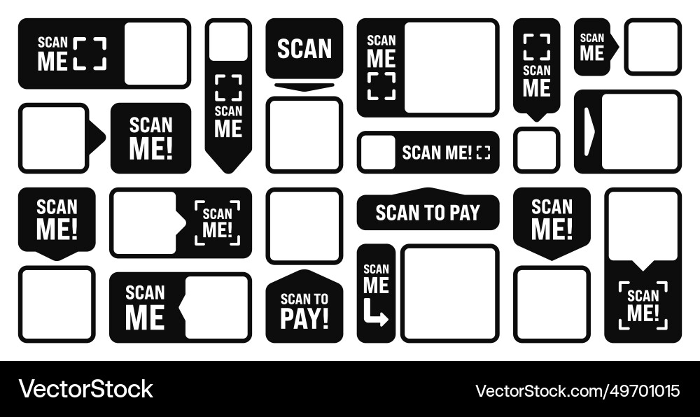 Scan me blank sticker online payment special Vector Image