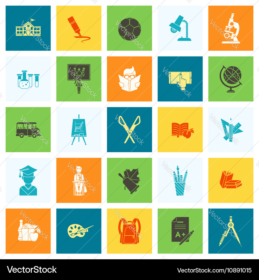 School and education icons Royalty Free Vector Image