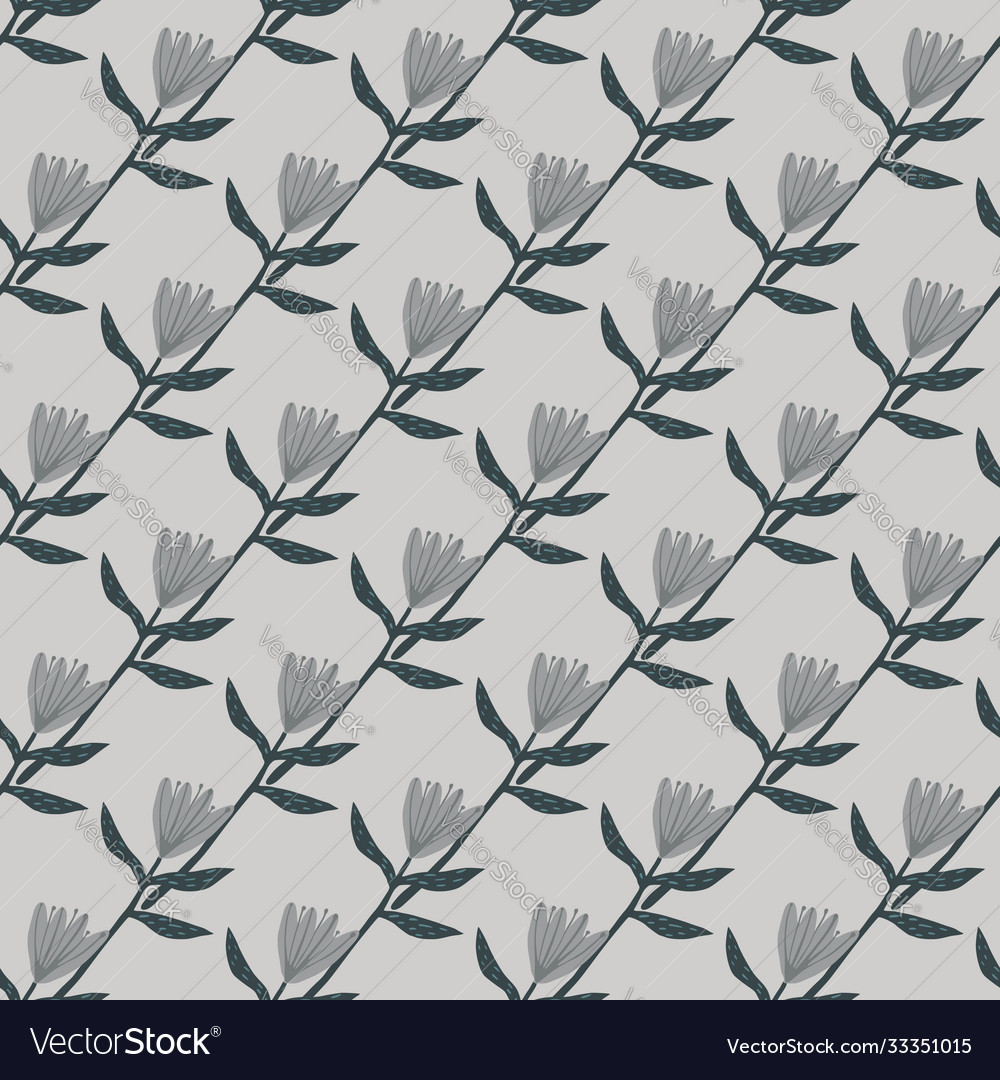 Seamless botanic pattern with tulip diagonal Vector Image
