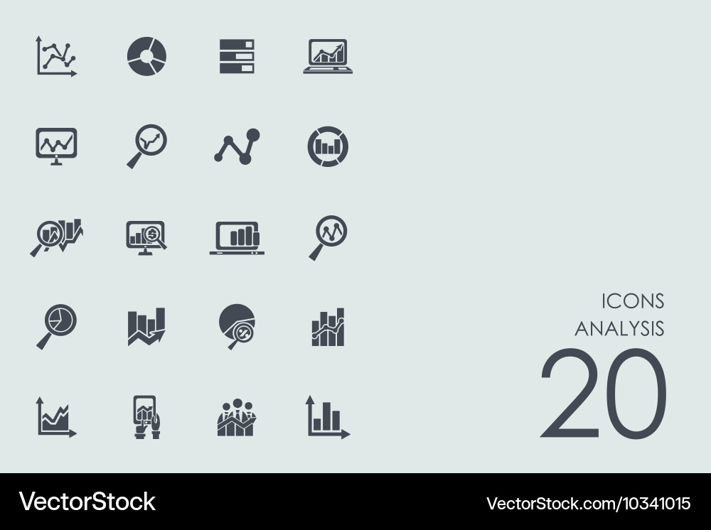 Set of analysis icons Royalty Free Vector Image