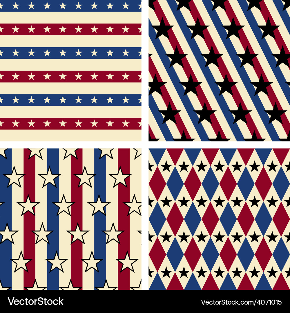 Set of seamless patterns with stars Royalty Free Vector