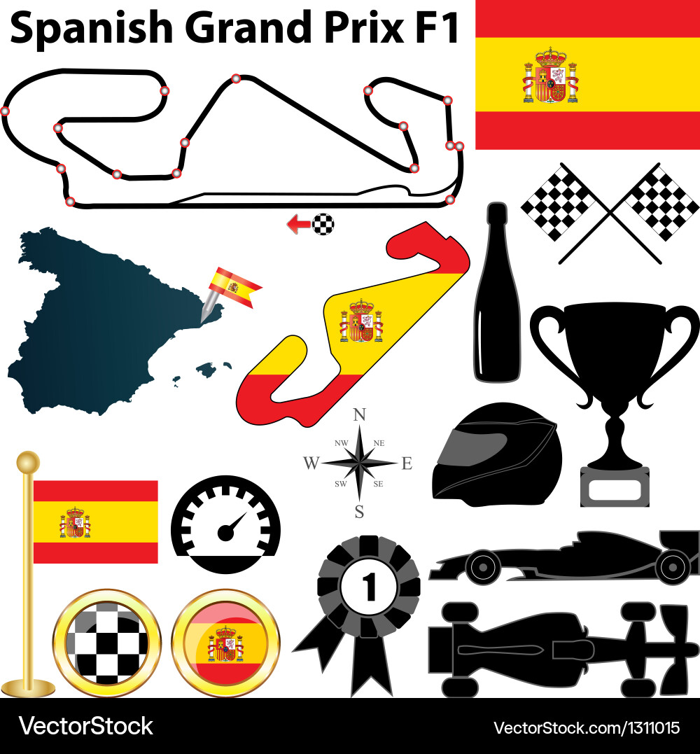 Spanish Grand Prix F1 Royalty Free Vector Image