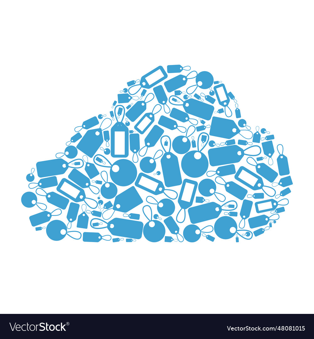 Tag cloud concept flat style shape formed Vector Image