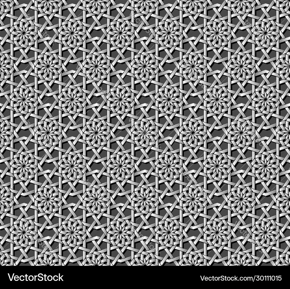 Traditional arabic silver color seamless pattern Vector Image