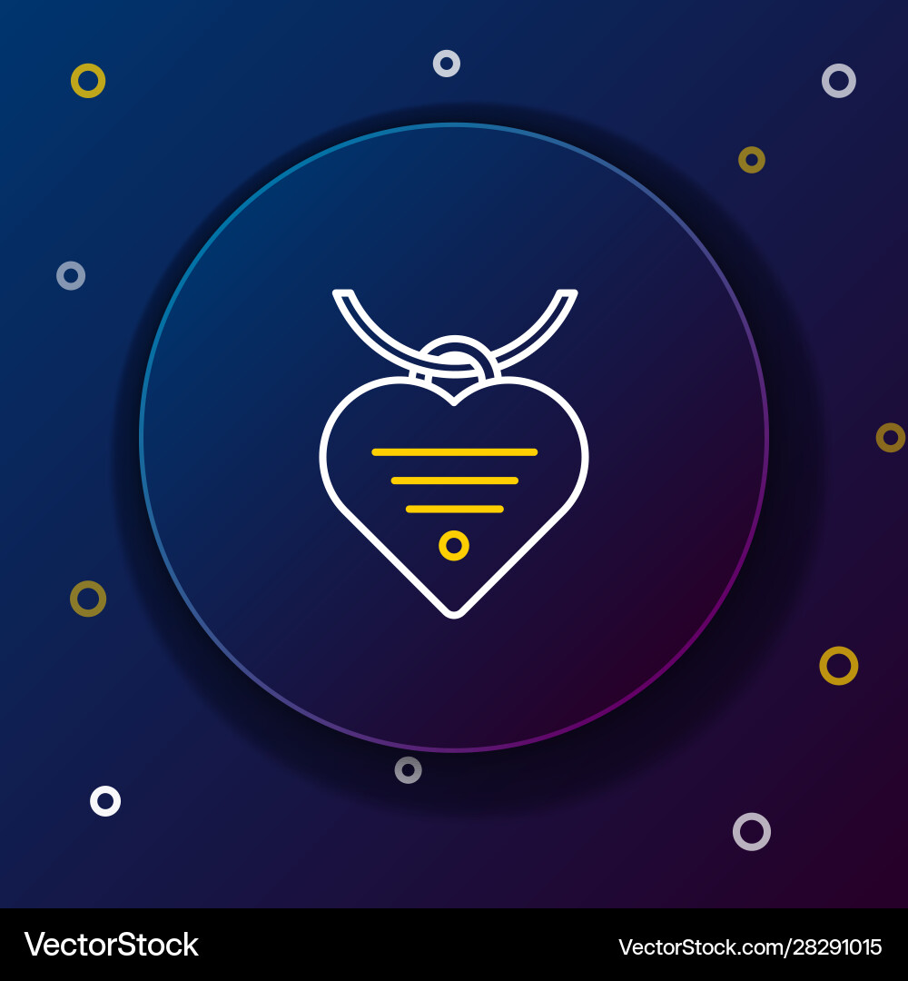 White and yellow line collar with name tag Vector Image