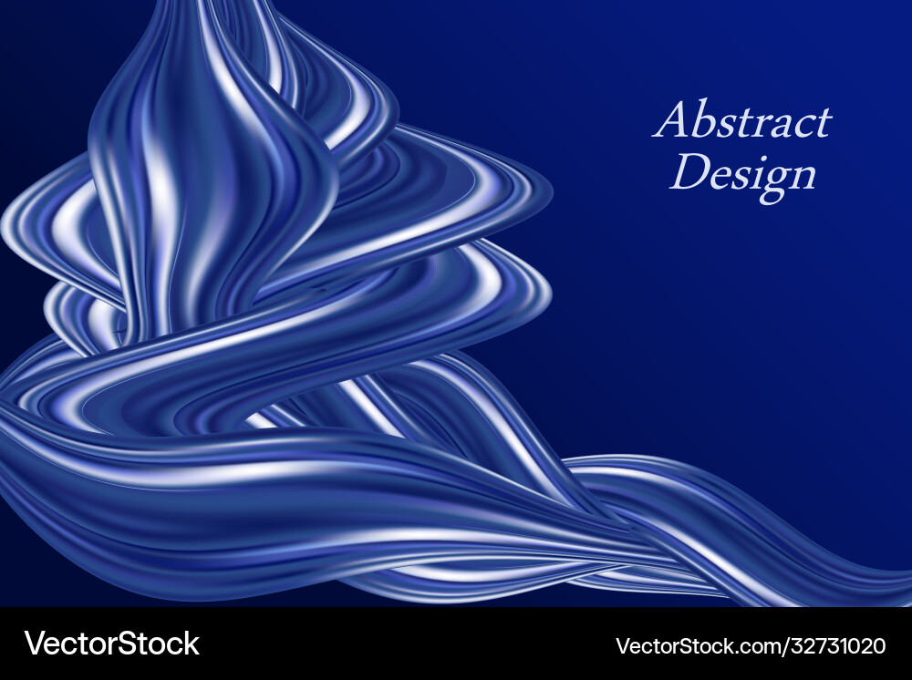 Blue color flow wavy swirl modern background Vector Image