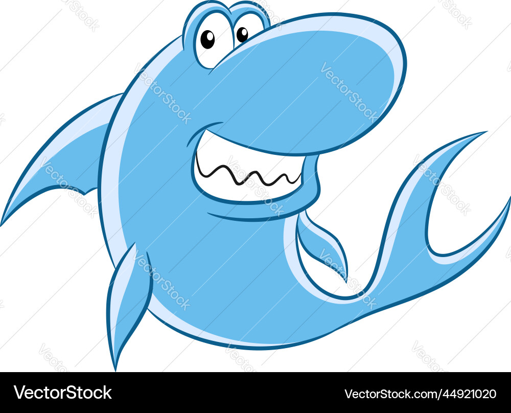 Colorful cartoon shark Royalty Free Vector Image