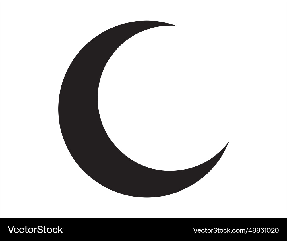 Crescent moon silhouette art Royalty Free Vector Image