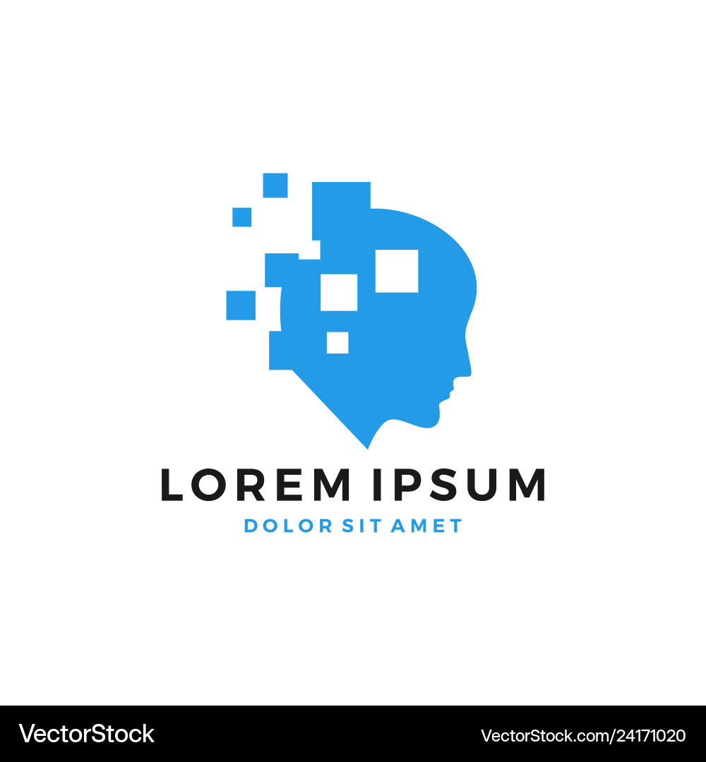 Digital human logo icon download Royalty Free Vector Image