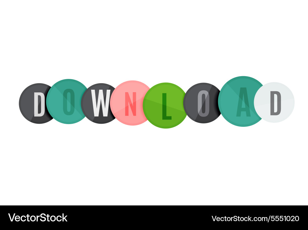 Download button made of glossy circles Royalty Free Vector